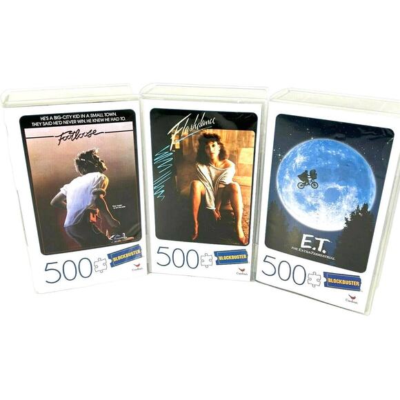 Cardinal | Toys | 3 Pack Footloose Flashdance And Et 50piece Puzzles Retro Blockbuster Vhs New ...